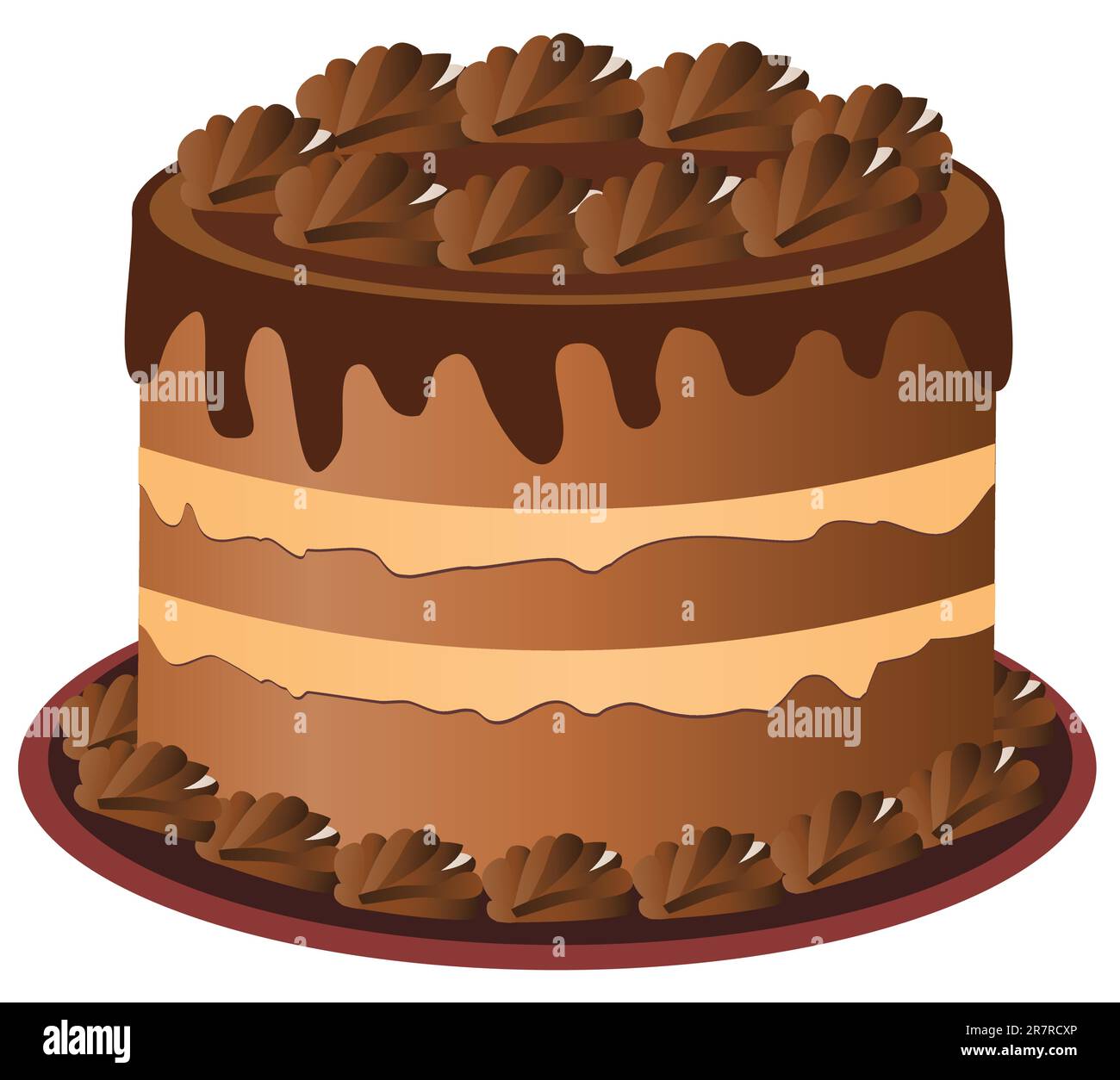 Vector illustration of a cake with roses Stock Vector Image & Art - Alamy