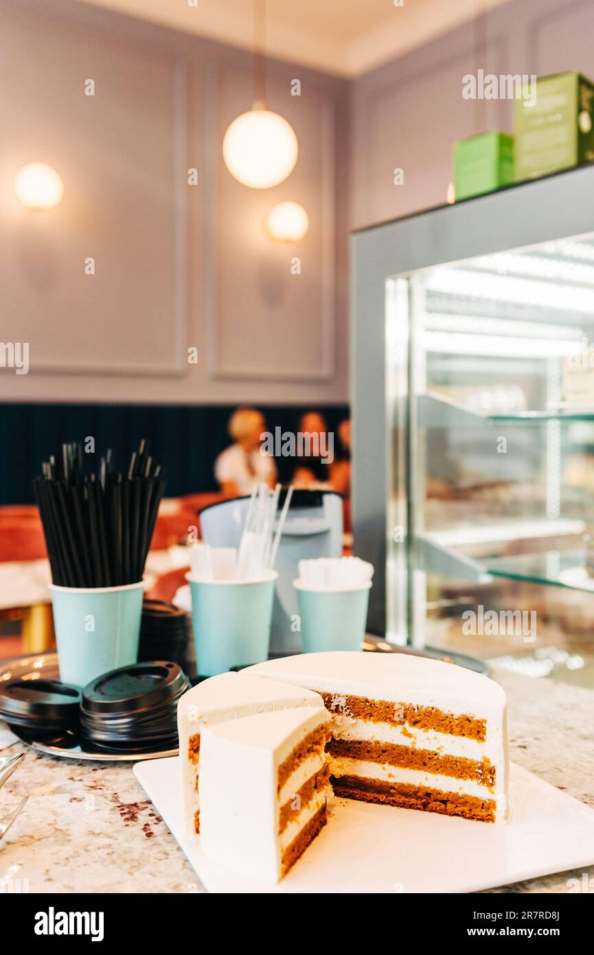 Interior image of cozy and stylish tea room, bakery Stock Photo - Alamy