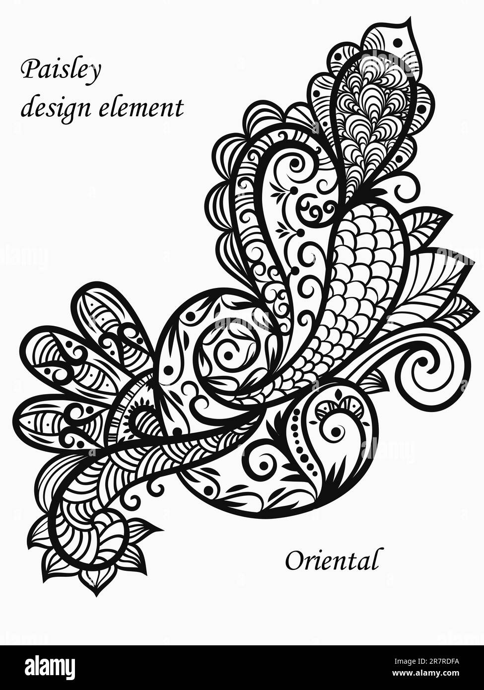 Hand drawn paisley pattern Cut Out Stock Images & Pictures - Alamy