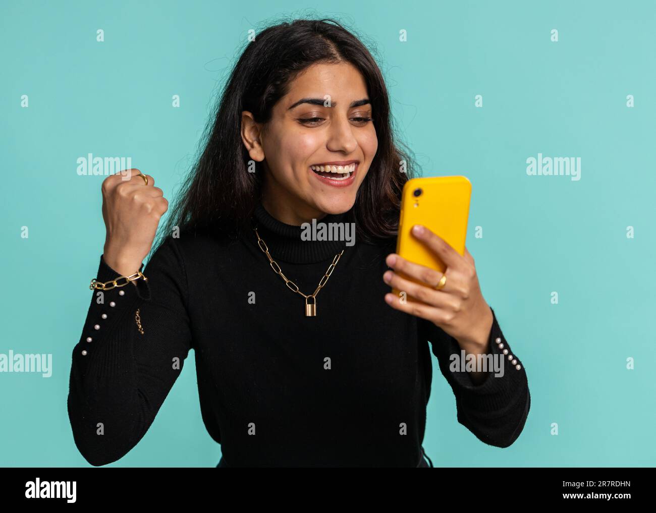 Indian girl big happy smile hi-res stock photography and images - Alamy