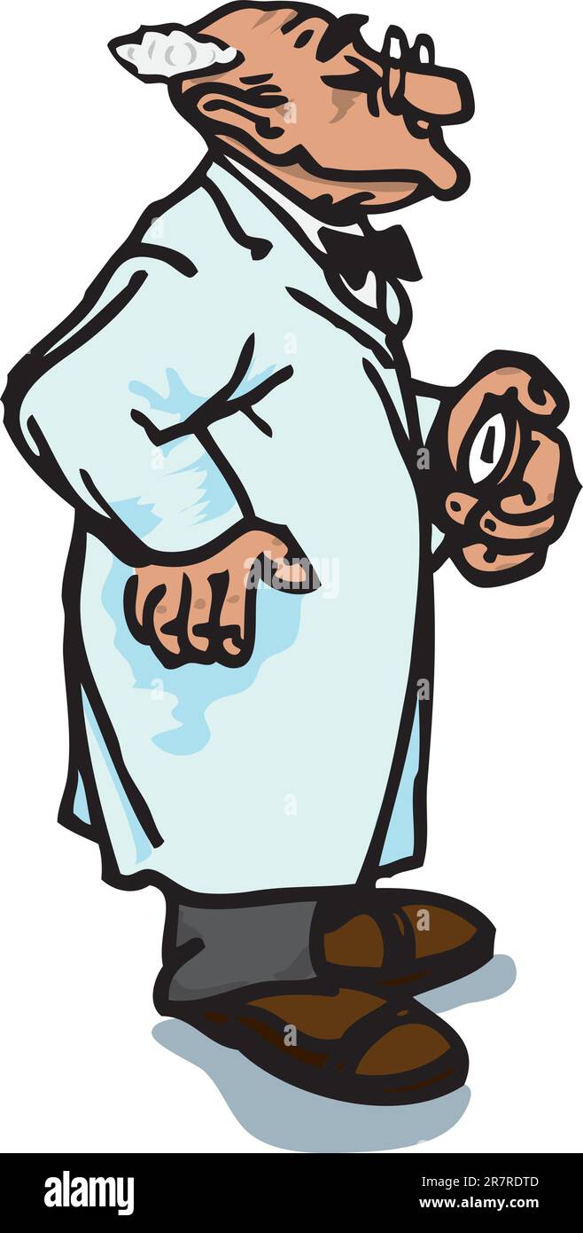 Senior man doctor in white Stock Vector Images - Alamy