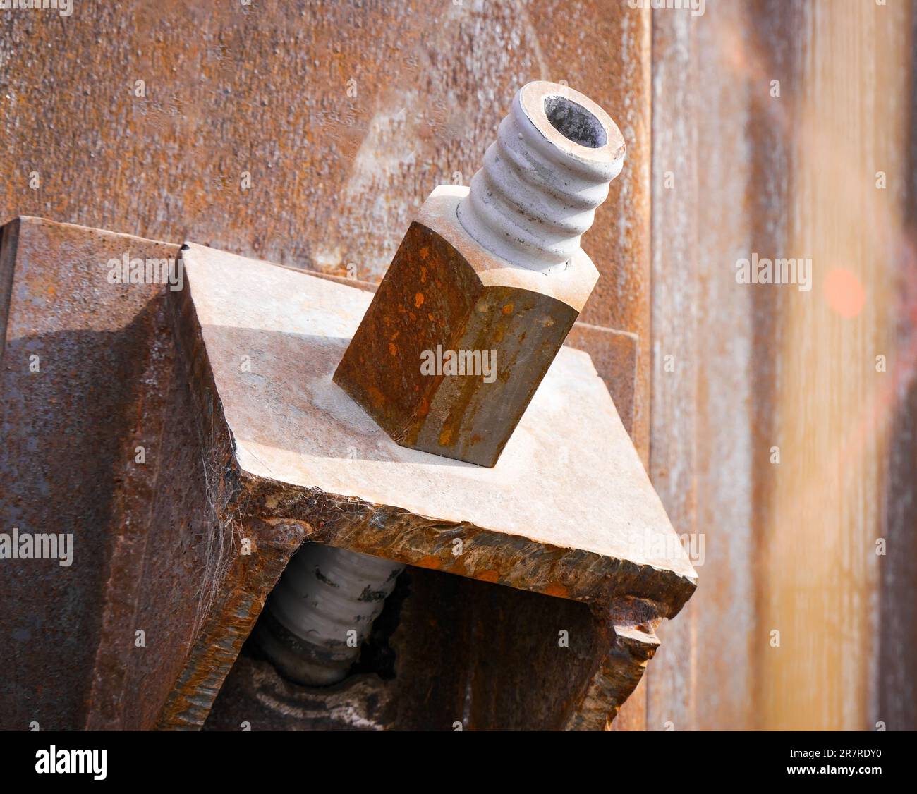 A close up of a giant screw at construction site Stock Photo - Alamy
