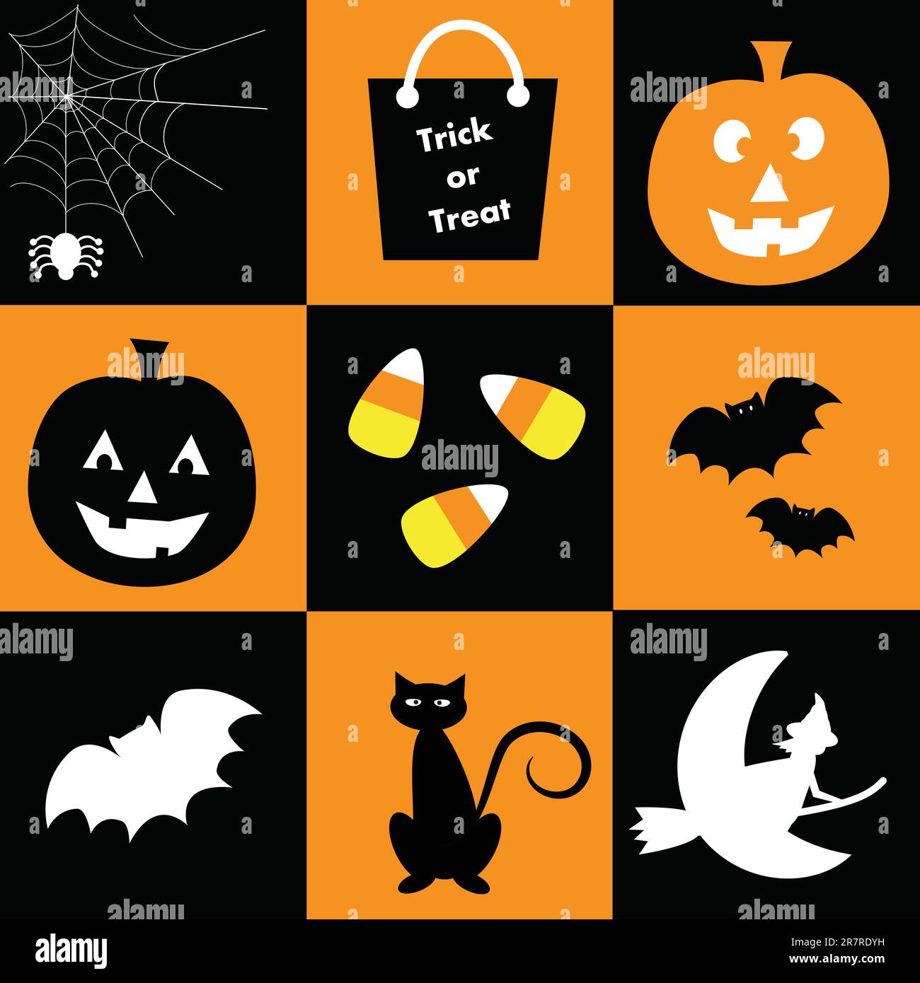Creepy black yellow spider Stock Vector Images - Alamy