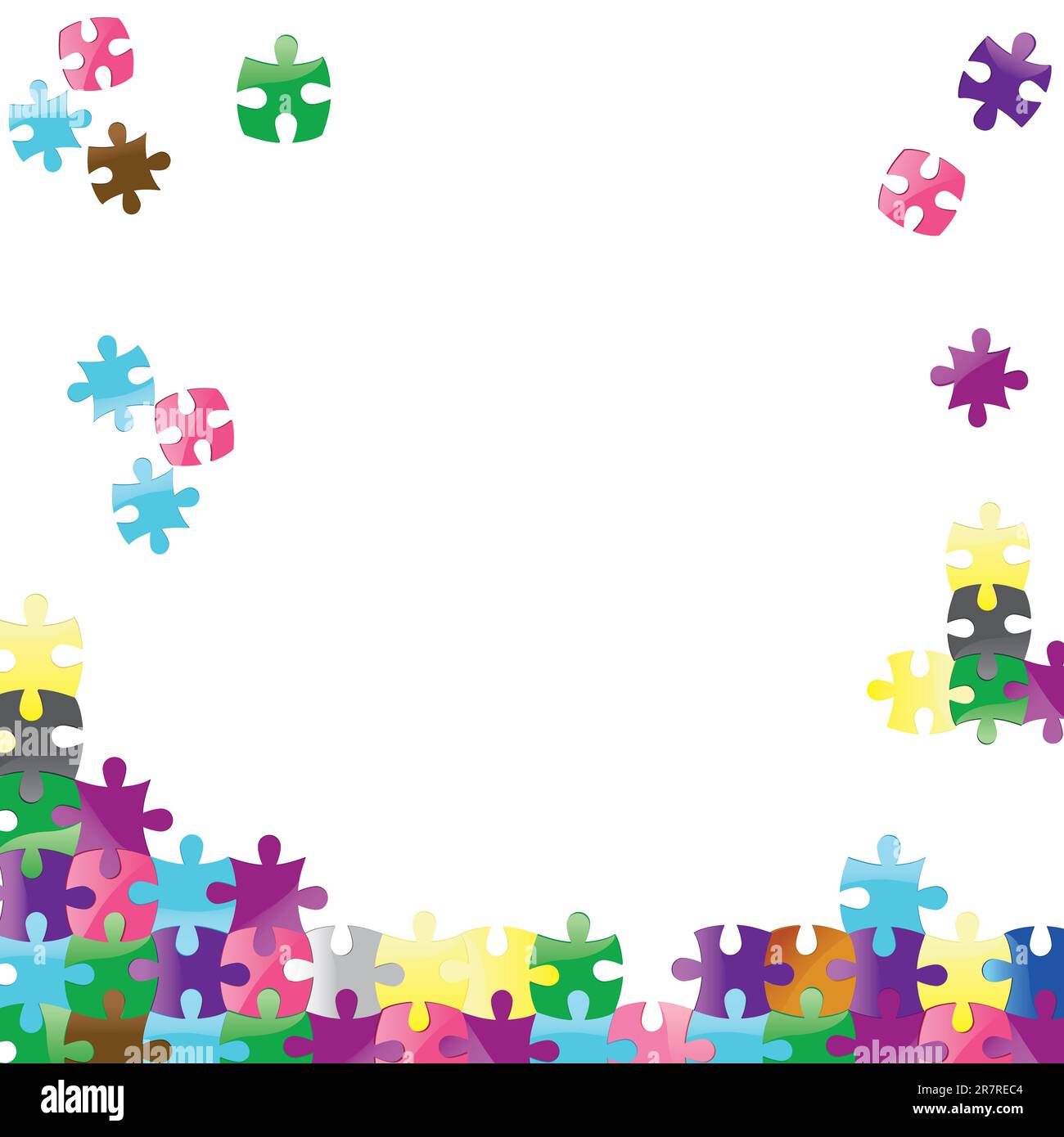 Vector jigsaw puzzle connection background. Abstract vector ...