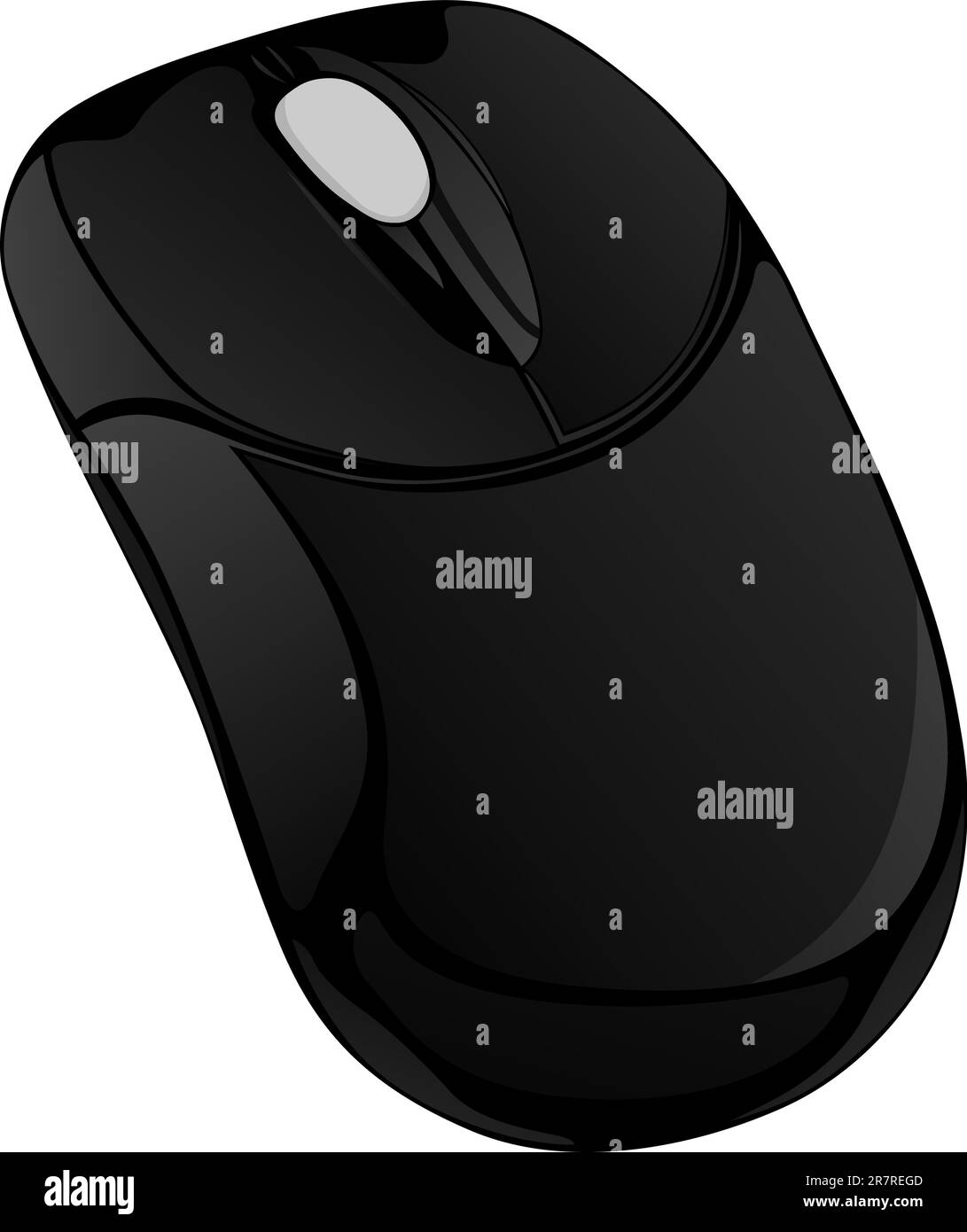 Black computer mouse isolated on white background Stock Vector Image ...