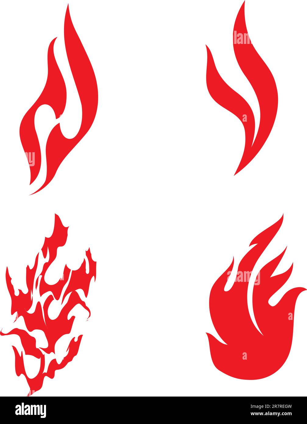 Four ornate fire frames isolated on a white background Stock Vector ...