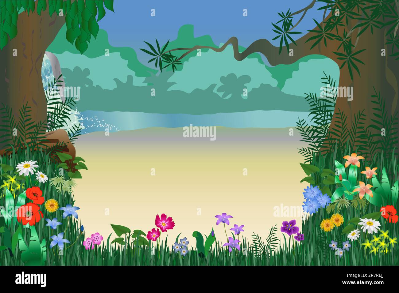 Poppy waterfall Stock Vector Images - Alamy