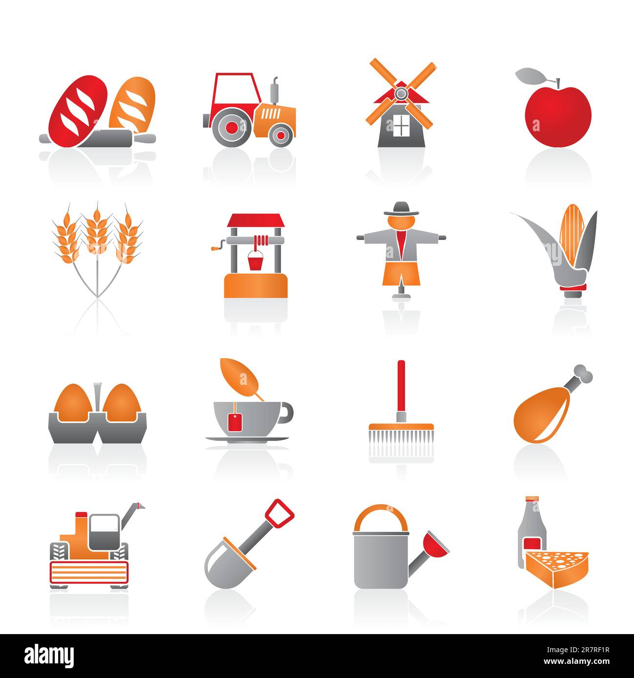 Agriculture and farming icons - vector icon set Stock Vector Image ...
