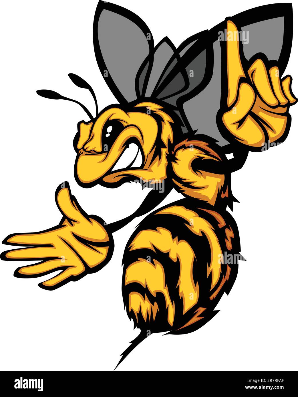 Cartoon Vector Image of a Hornet or Bee with Hands and Wings Stock ...