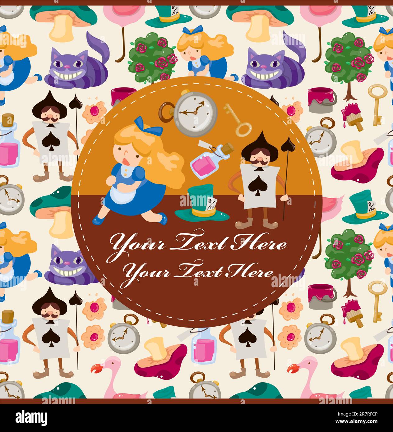 Alice in Wonderland card Stock Vector Image & Art - Alamy