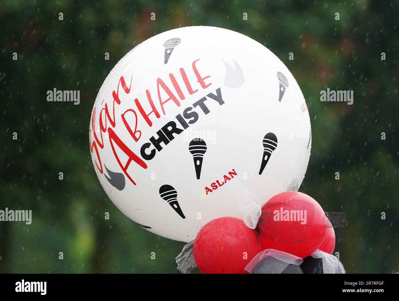 People carry balloons on Farnham Drive, Finglas, Dublin, for a farewell ...
