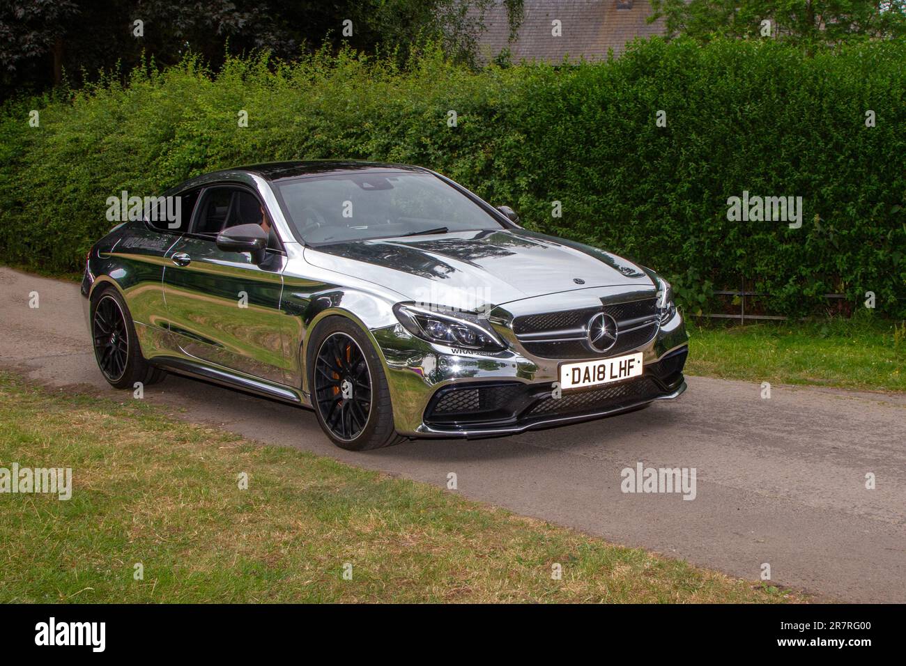 2018 Silver chrome wrapped Mercedes-Benz Amg C 63 S Premium Auto C63 ...