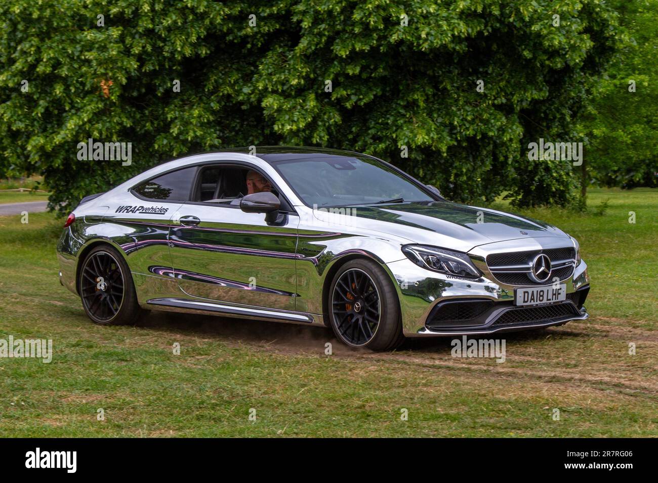 2018 Silver chrome wrapped Mercedes-Benz Amg C 63 S Premium Auto C63 ...
