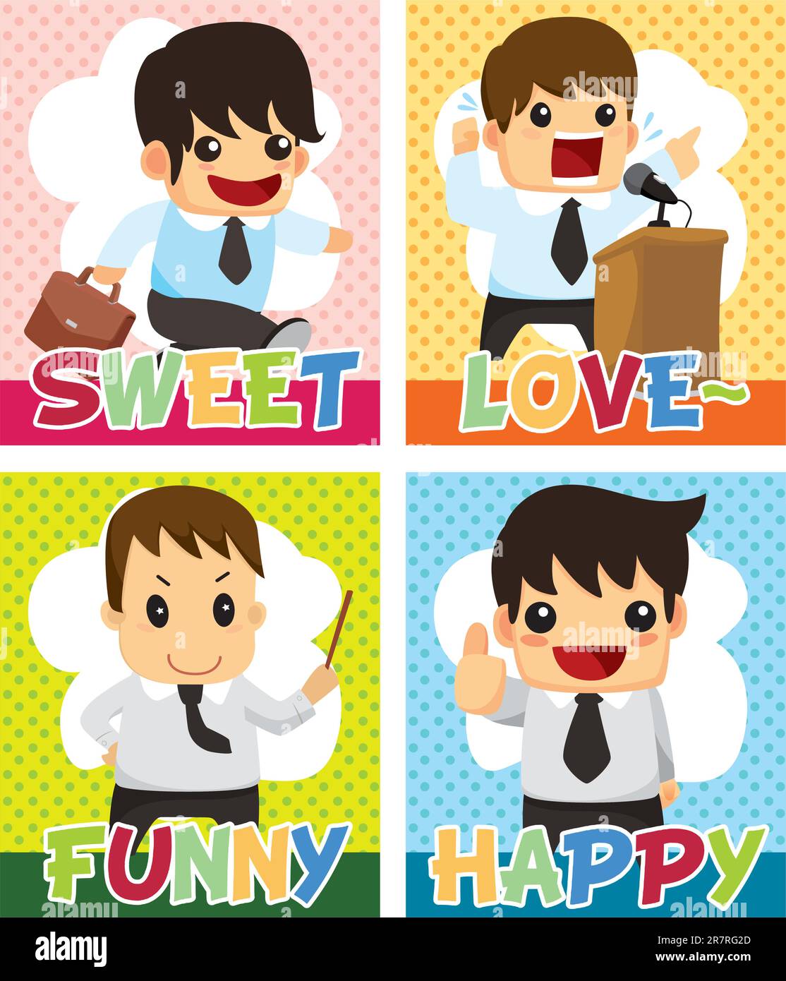 Cartoon office worker card Stock Vector Image & Art - Alamy