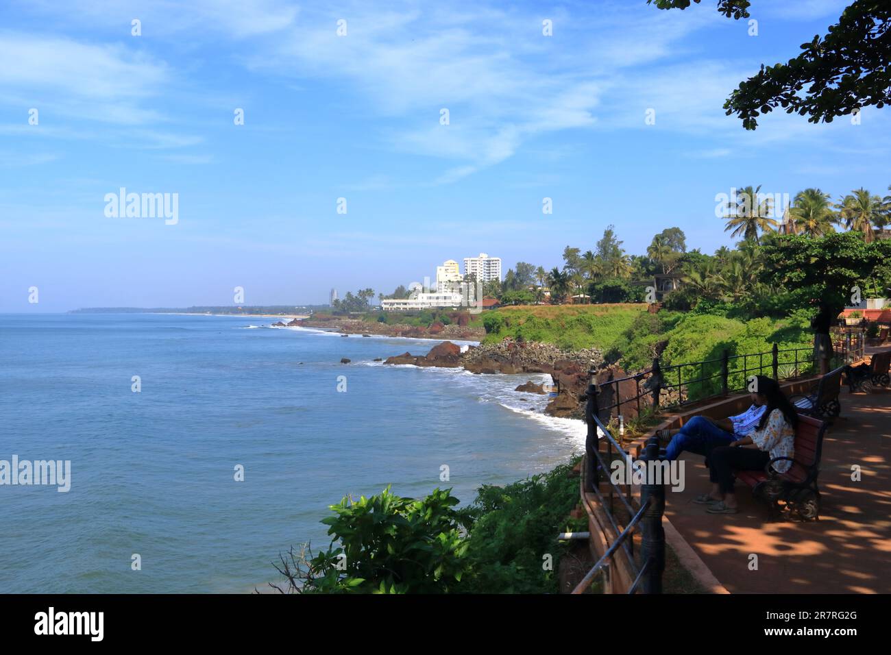 Beautiful tropical landscape seen from the Kannur lighthouse in Kerala ...
