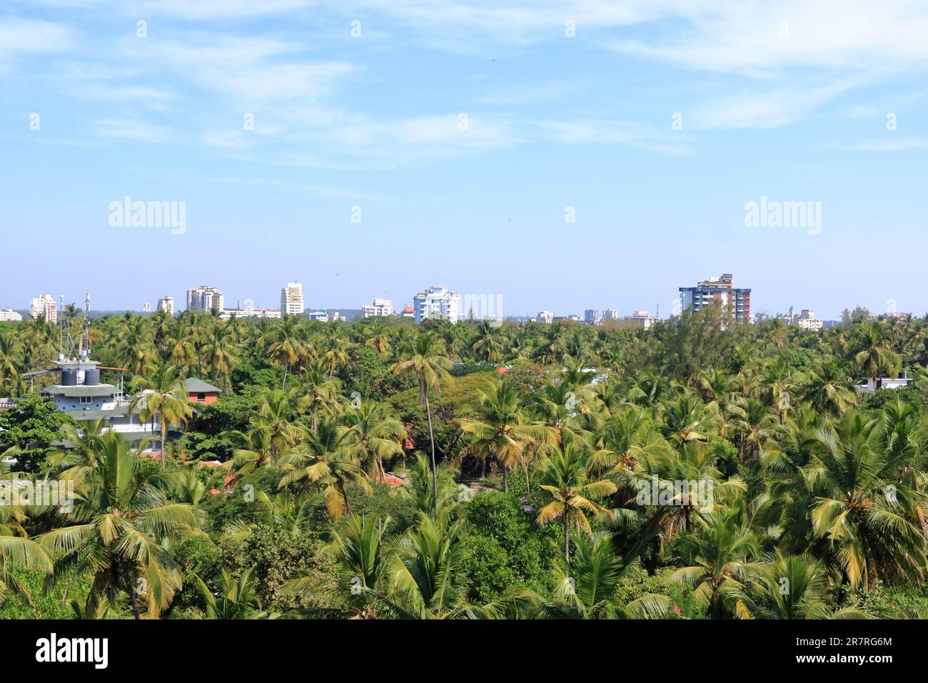 Aerial view of Kannur City beautiful Kerala nature scenery Coconut ...