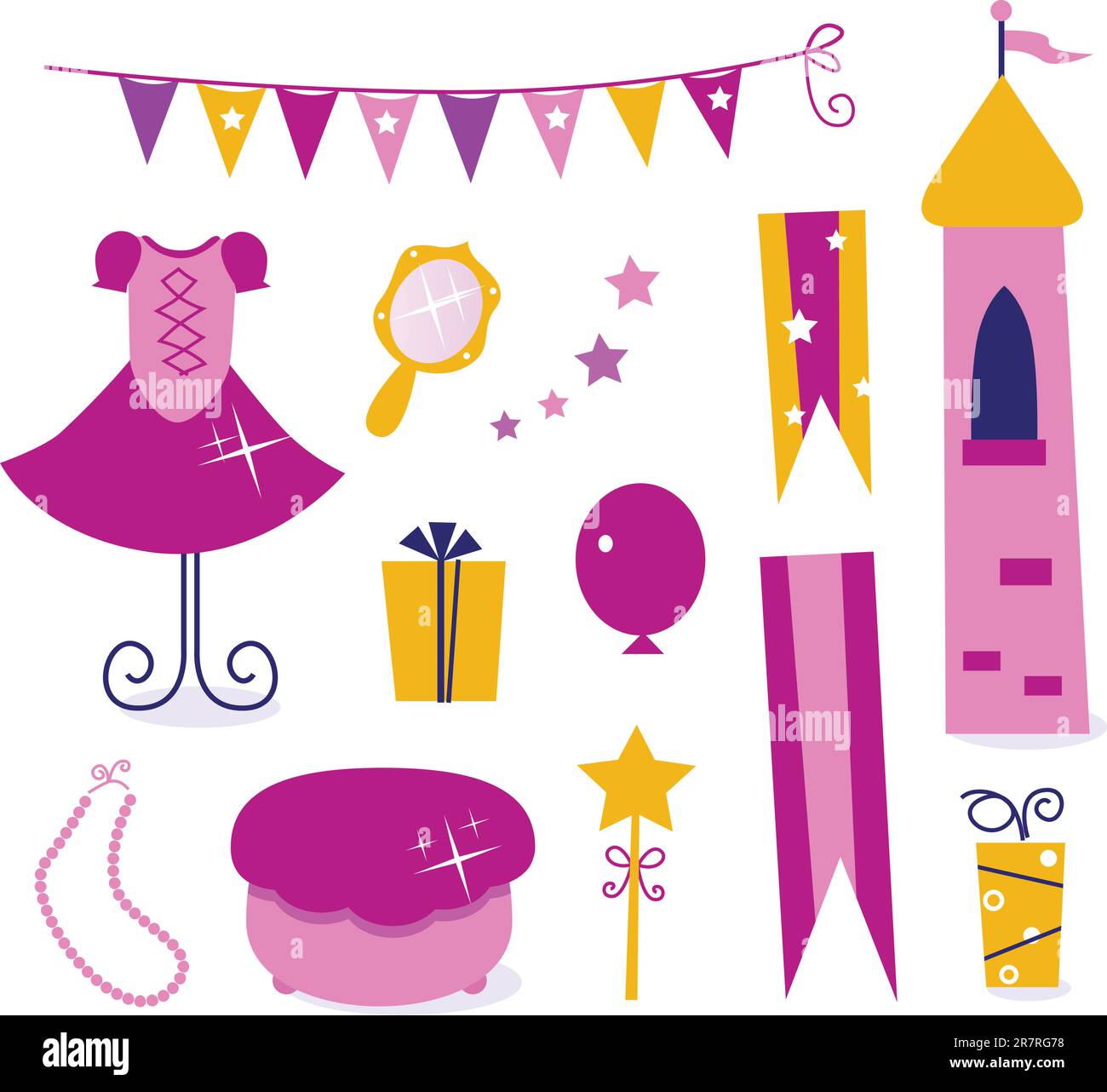 Vector collection of design elements for Princess Party Stock Vector ...