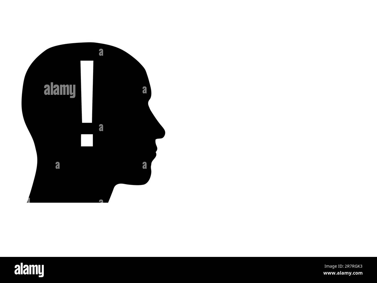 Silhouette of a head with an exclamation mark Stock Vector Image & Art ...