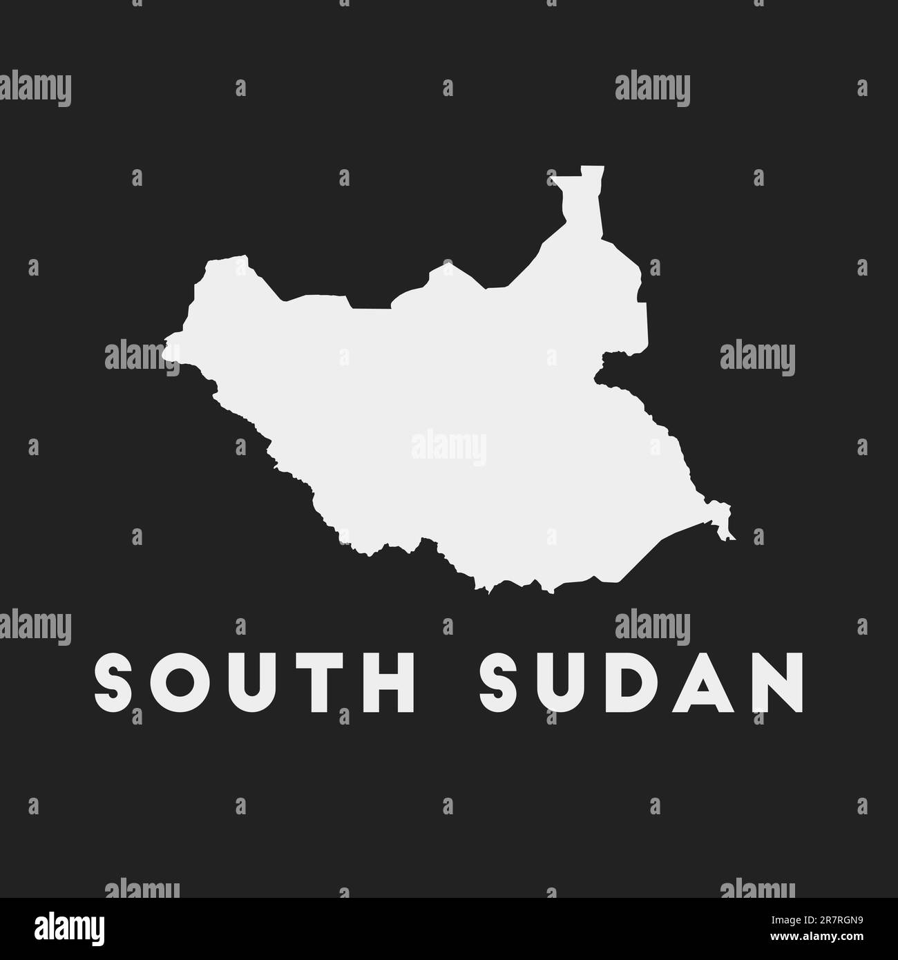 South Sudan Icon Country Map On Dark Background Stylish South Sudan