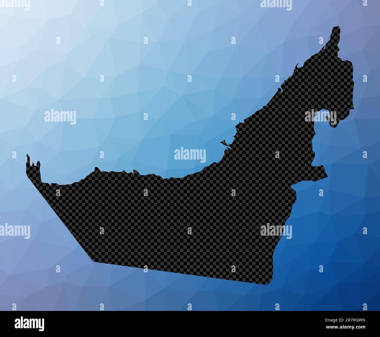 UAE geometric map. Stencil shape of UAE in low poly style. Charming ...