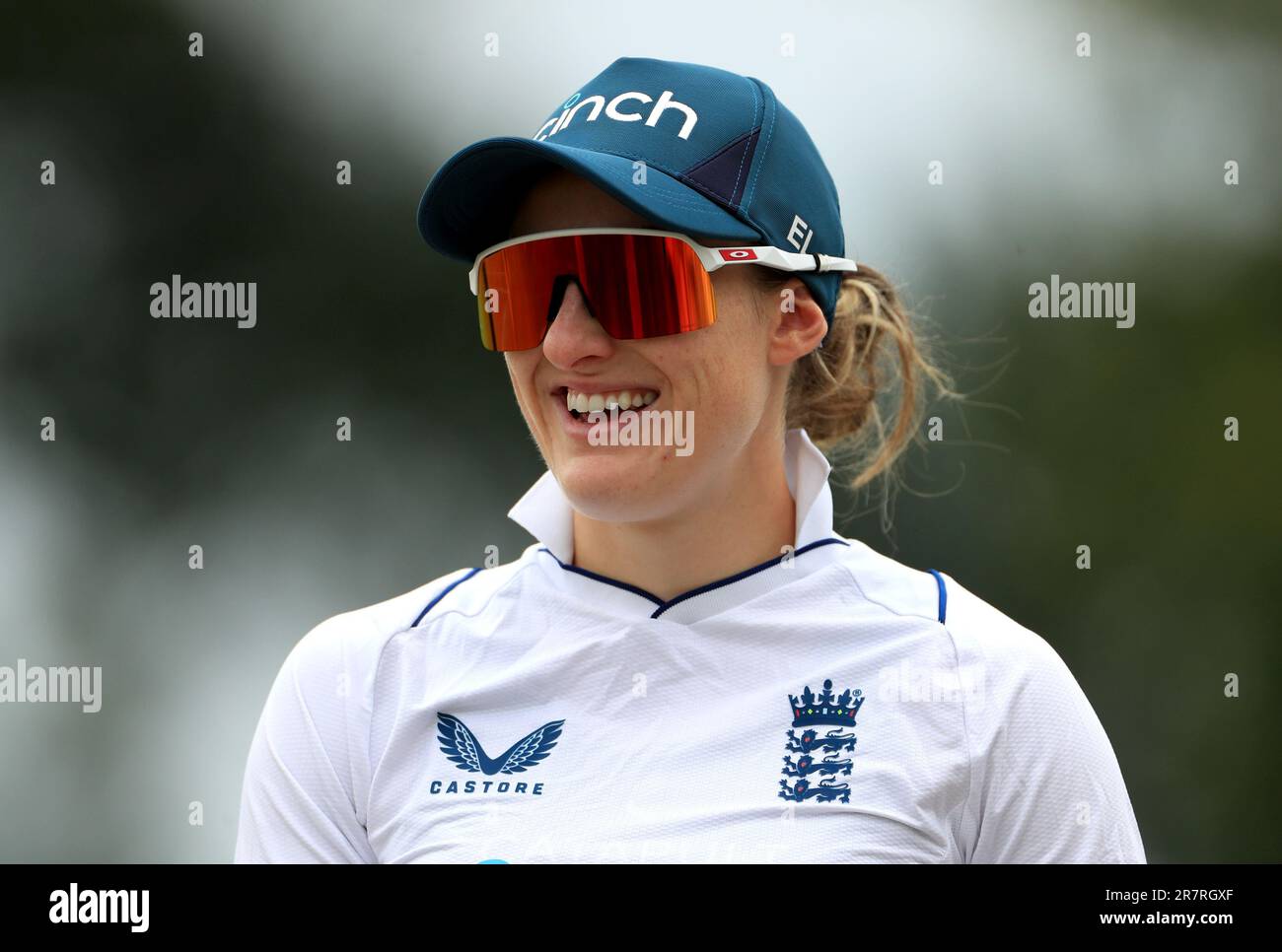 England’s Emma Lamb during day three of the Women's International Test ...