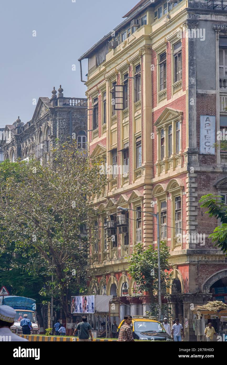 03 08 2014 Vintage Open Brick wall of Kitab Mahal D N Road Fort Mumbai ...
