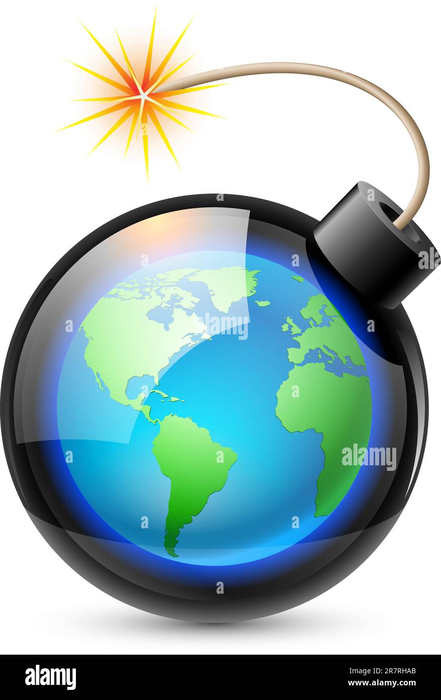 Abstract land shaped like a bomb. Illustration on white background for ...