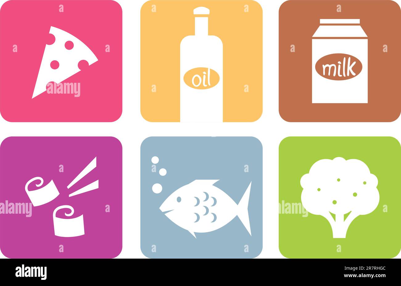 Food colorful design blocks collection - vector illustration Stock ...