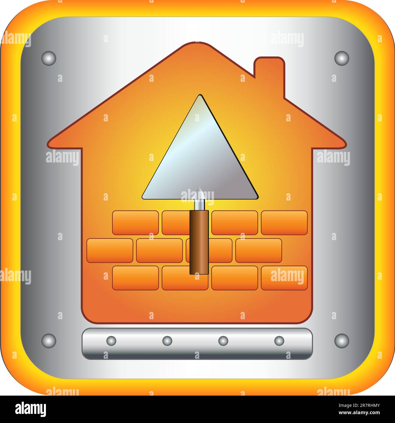 sign with a trowel and brick house Stock Vector Image & Art - Alamy