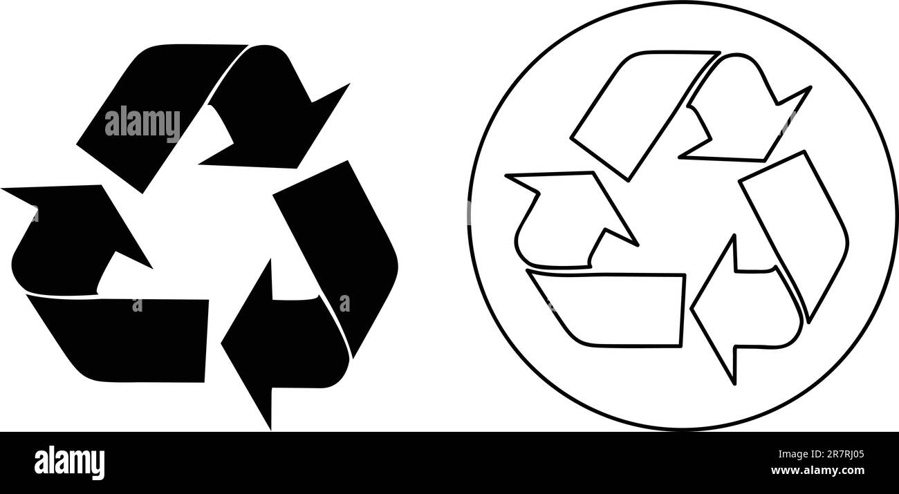 Recycle sign vector icon Black and White Stock Photos & Images - Alamy