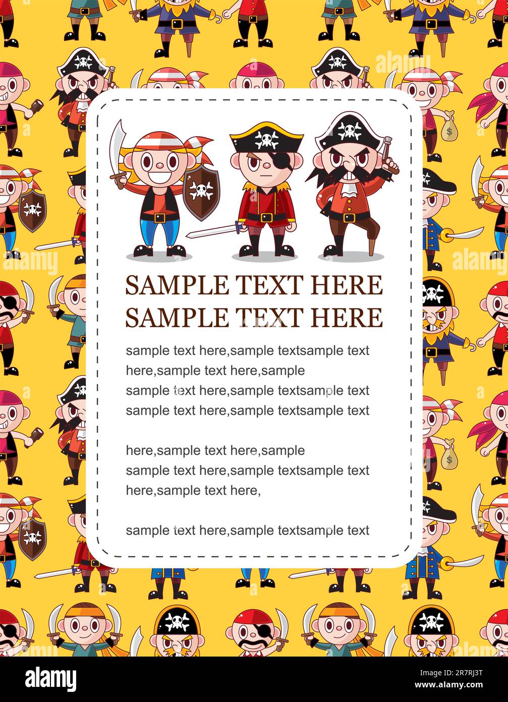 cartoon pirate card Stock Vector Image & Art - Alamy