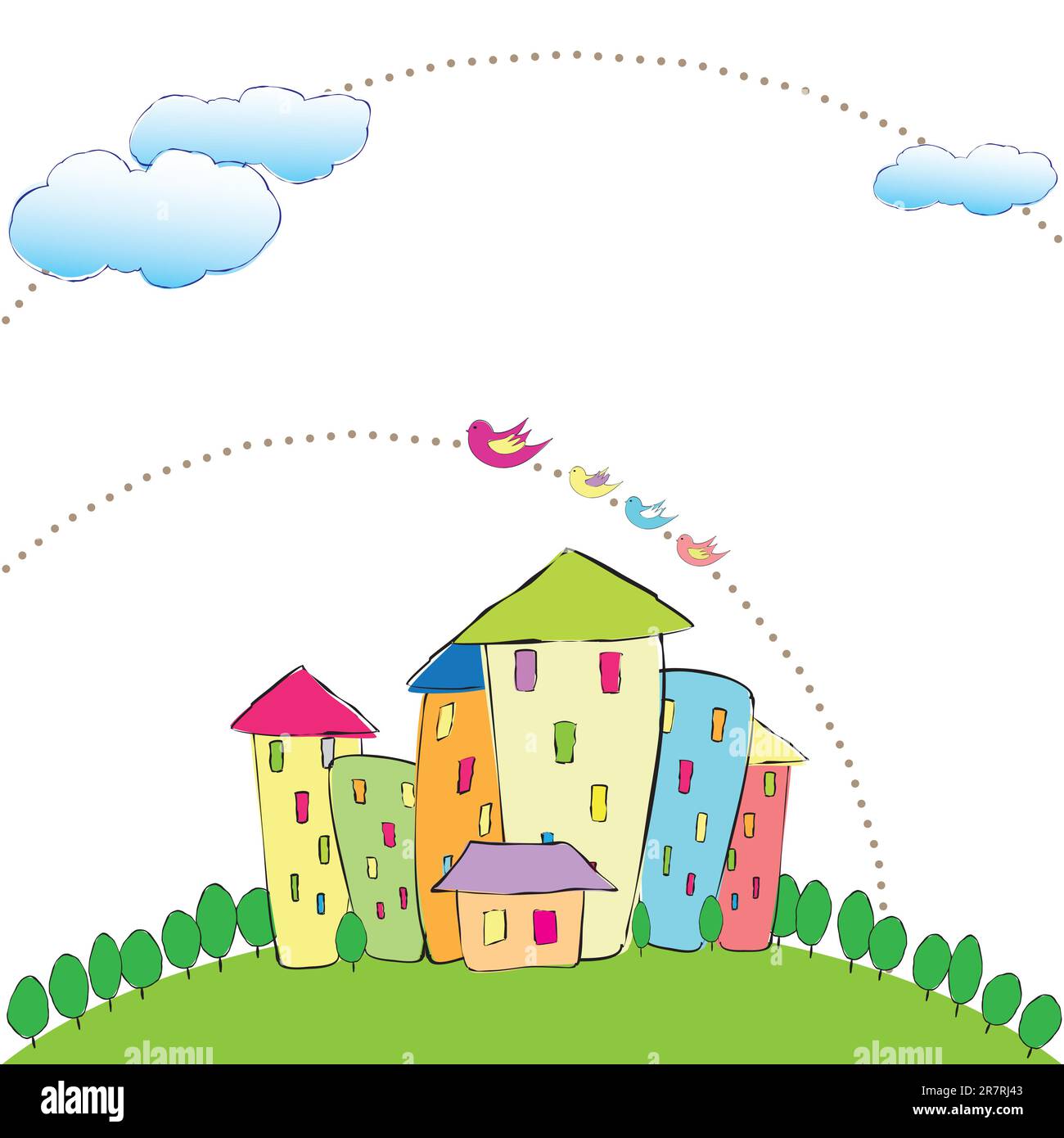 Mansion with trees Stock Vector Images - Alamy