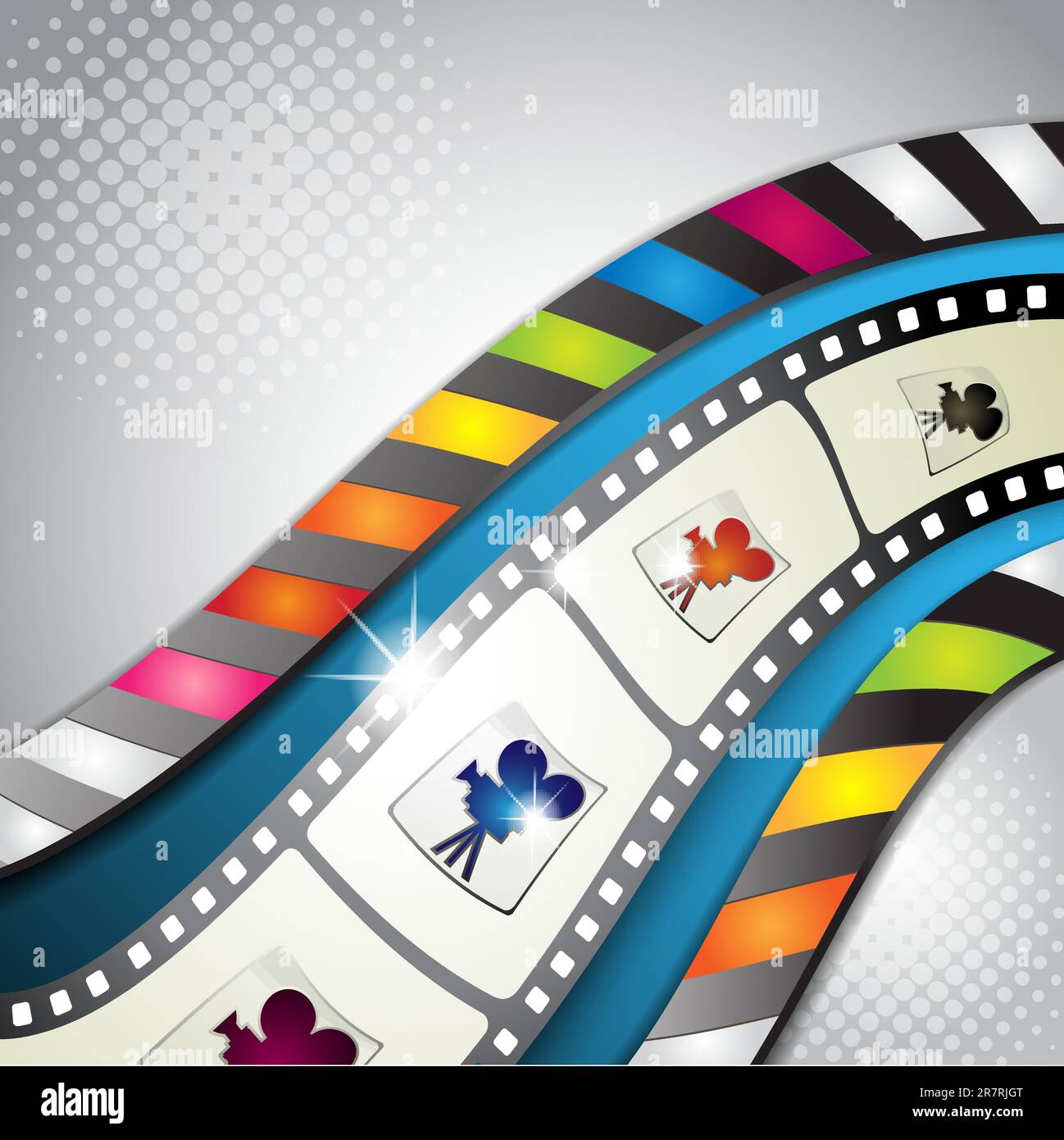 Film frames with blue background and colored stripes Stock Vector Image ...