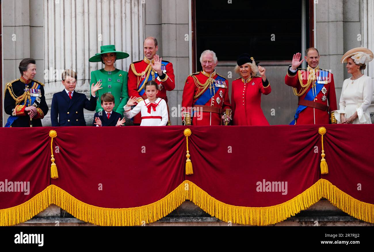 (left to right) The Princess Royal, Prince George, the Princess of ...