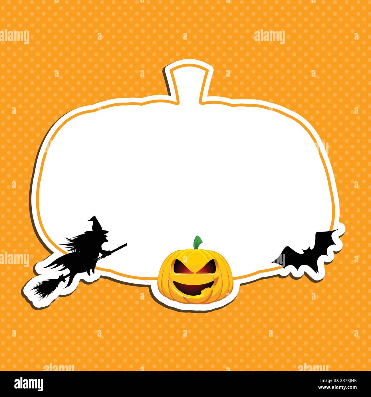 Halloween background with witch, pumpkin and bat Stock Vector Image ...