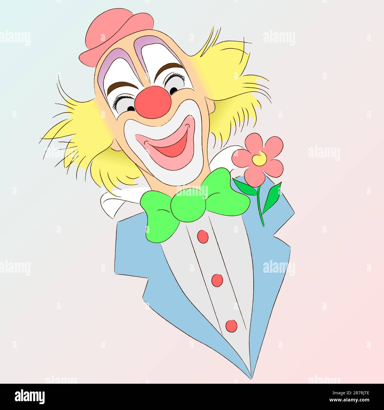 A Sketched Circus Clown with Flower Stock Vector Image & Art - Alamy