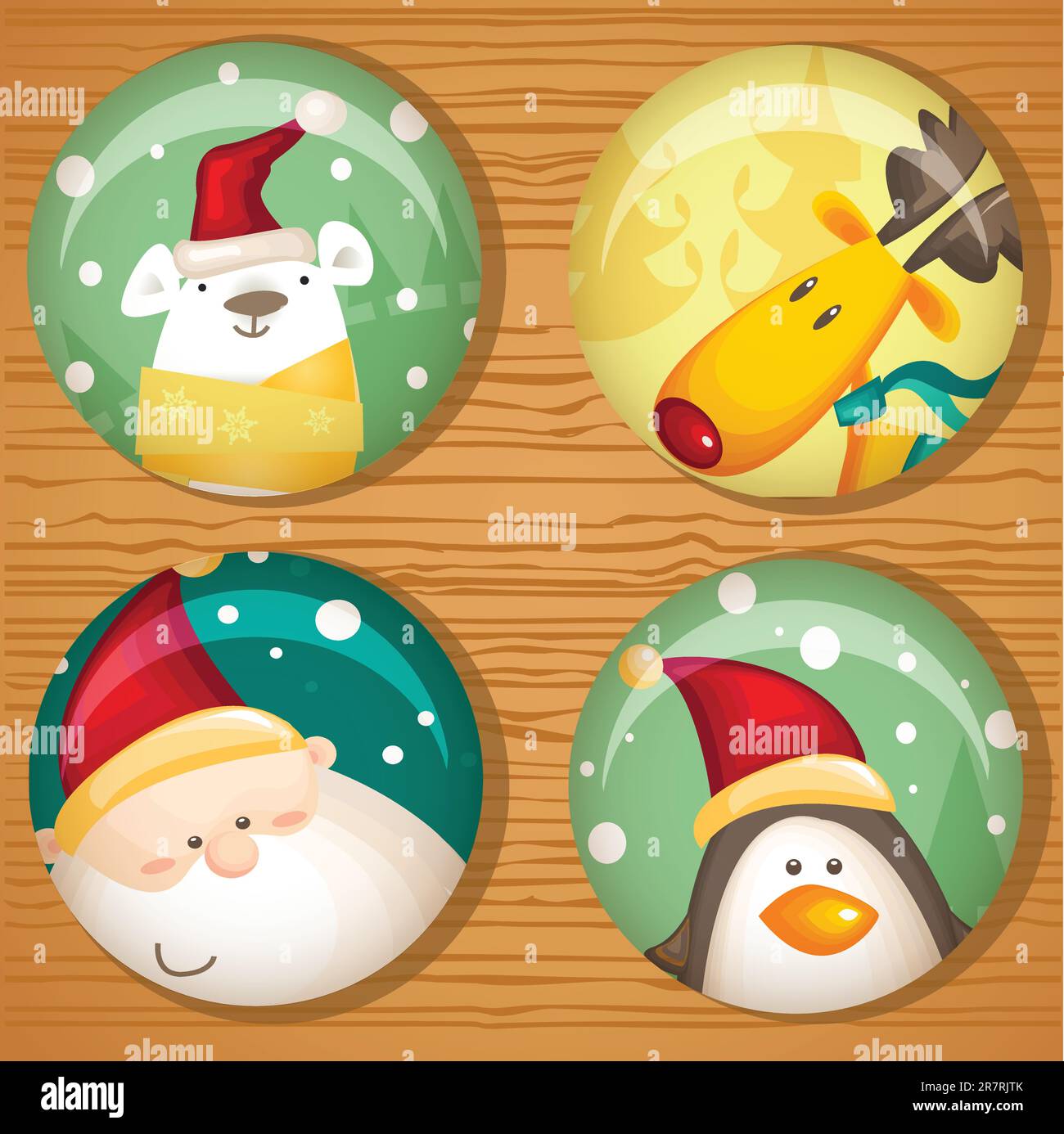 Cute Christmas badges, vector illustration Stock Vector Image & Art - Alamy