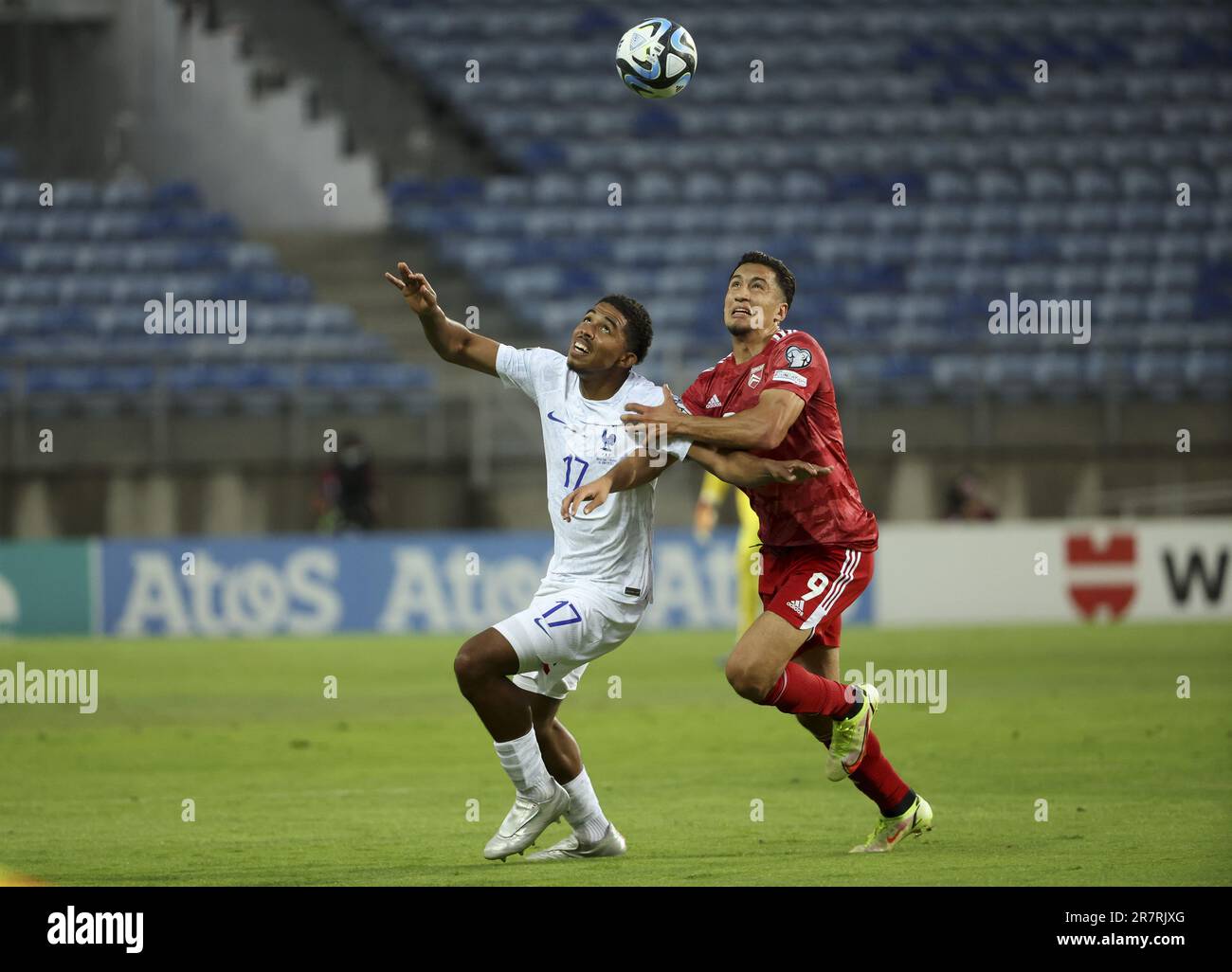 Wesley Fofana of France, Ayoub El Hmidi of Gibraltar during the UEFA ...