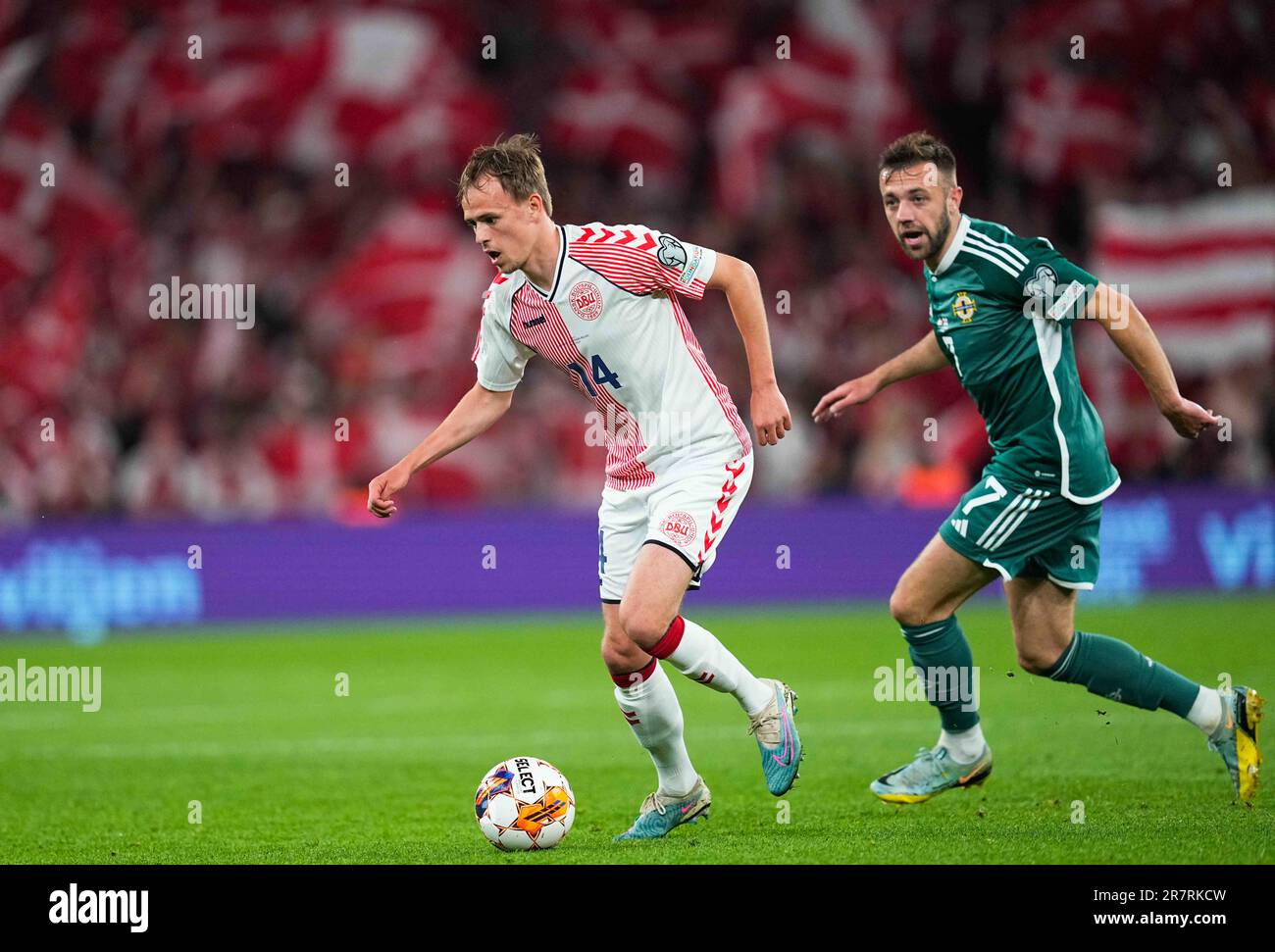 Parken, Copenhagen, Denmark. 16th June, 2023. Mikkel Damsgaard (Denmark ...