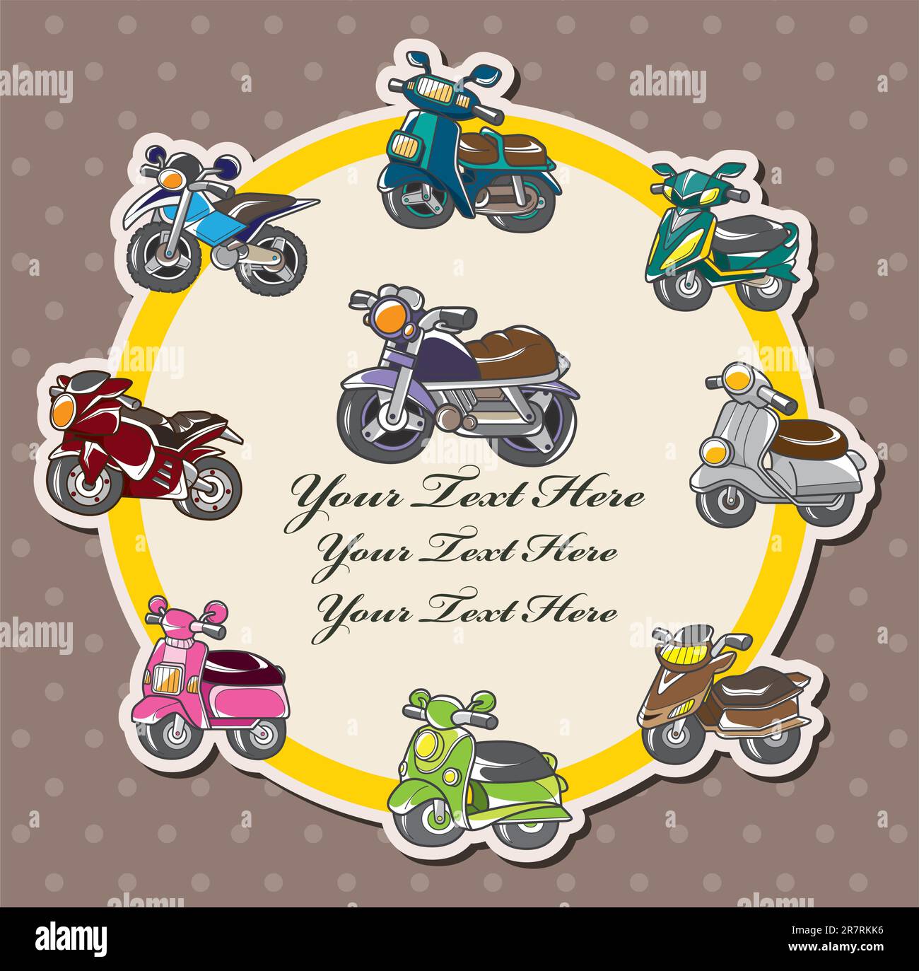 cartoon motorcycle card Stock Vector Image & Art - Alamy