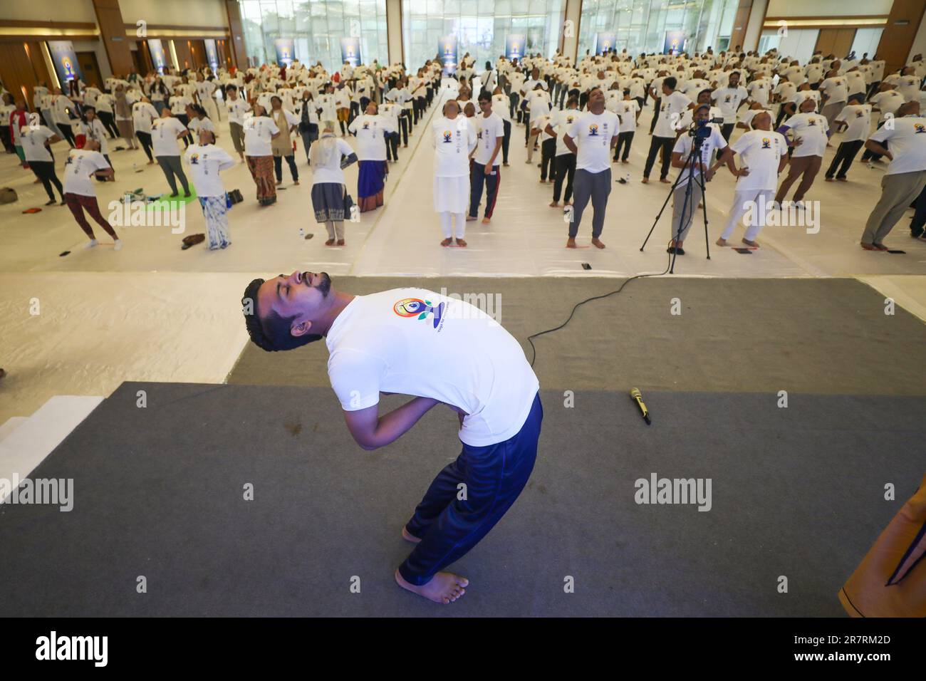 17th June, 2023, Chottogram, Bangladesh. People seen practicing Yoga ...