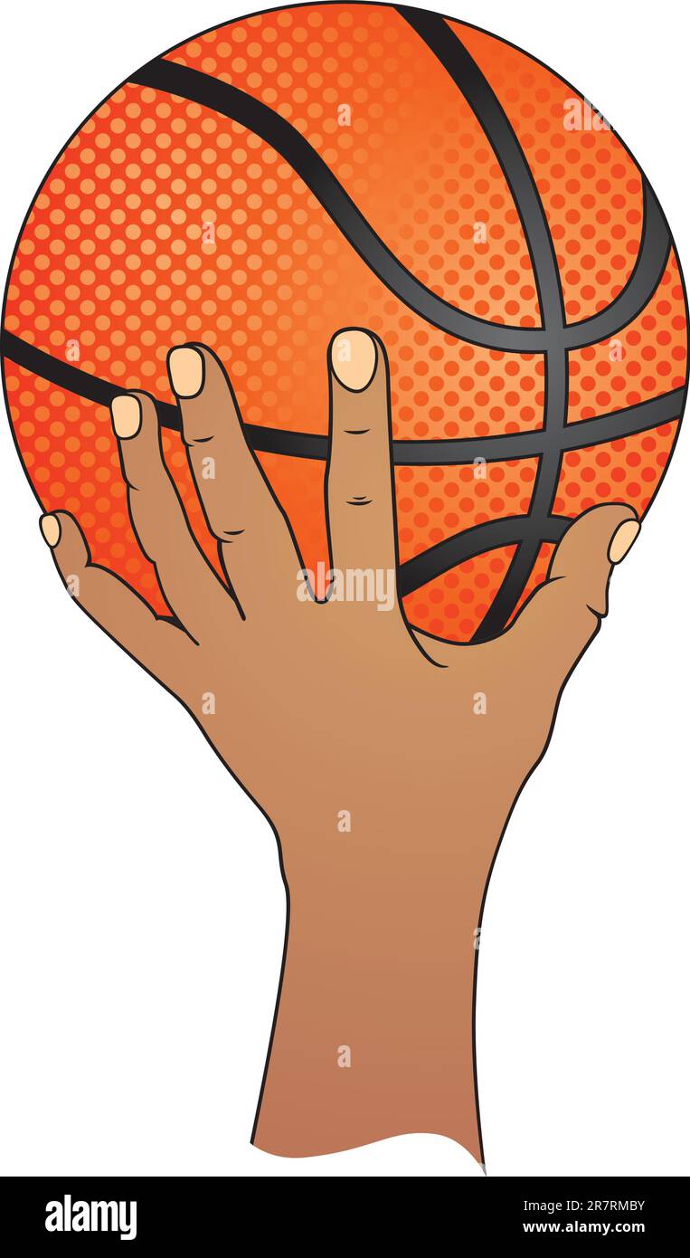 Hand with Basketball Vector Stock Vector Image & Art - Alamy