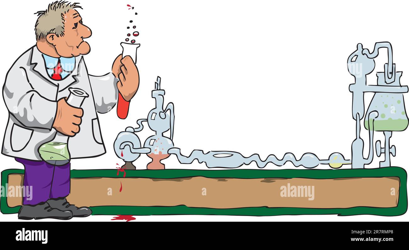 Figure chemist in the laboratory during the experiment Stock Vector ...