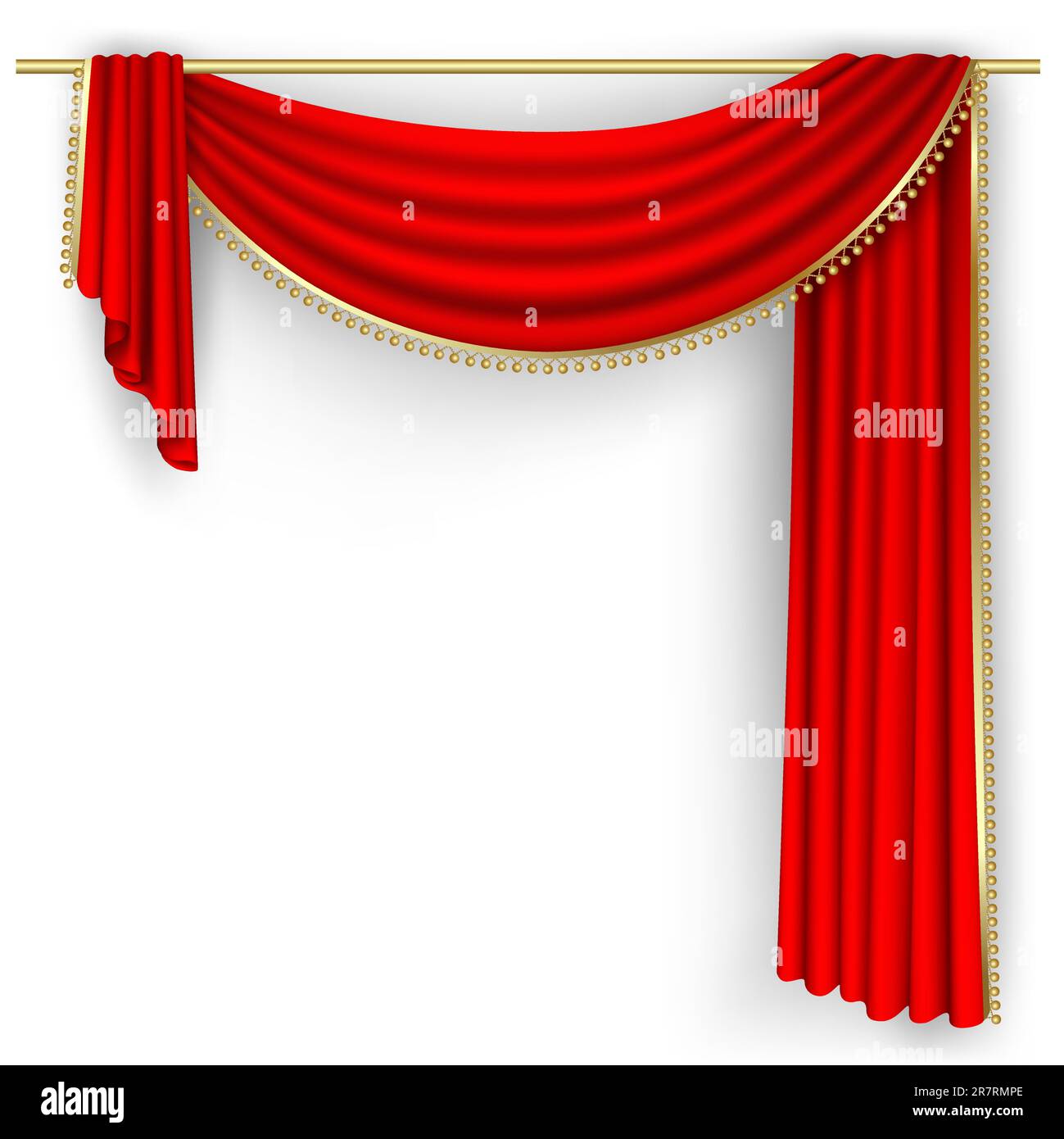 Theater stage with red curtain. Clipping Mask. Mesh Stock Vector Image ...