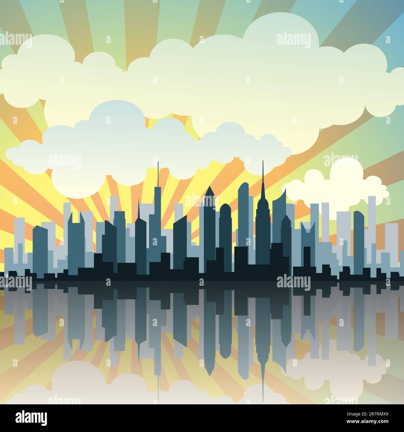 A Vector Cityscape with Reflection Stock Vector Image & Art - Alamy
