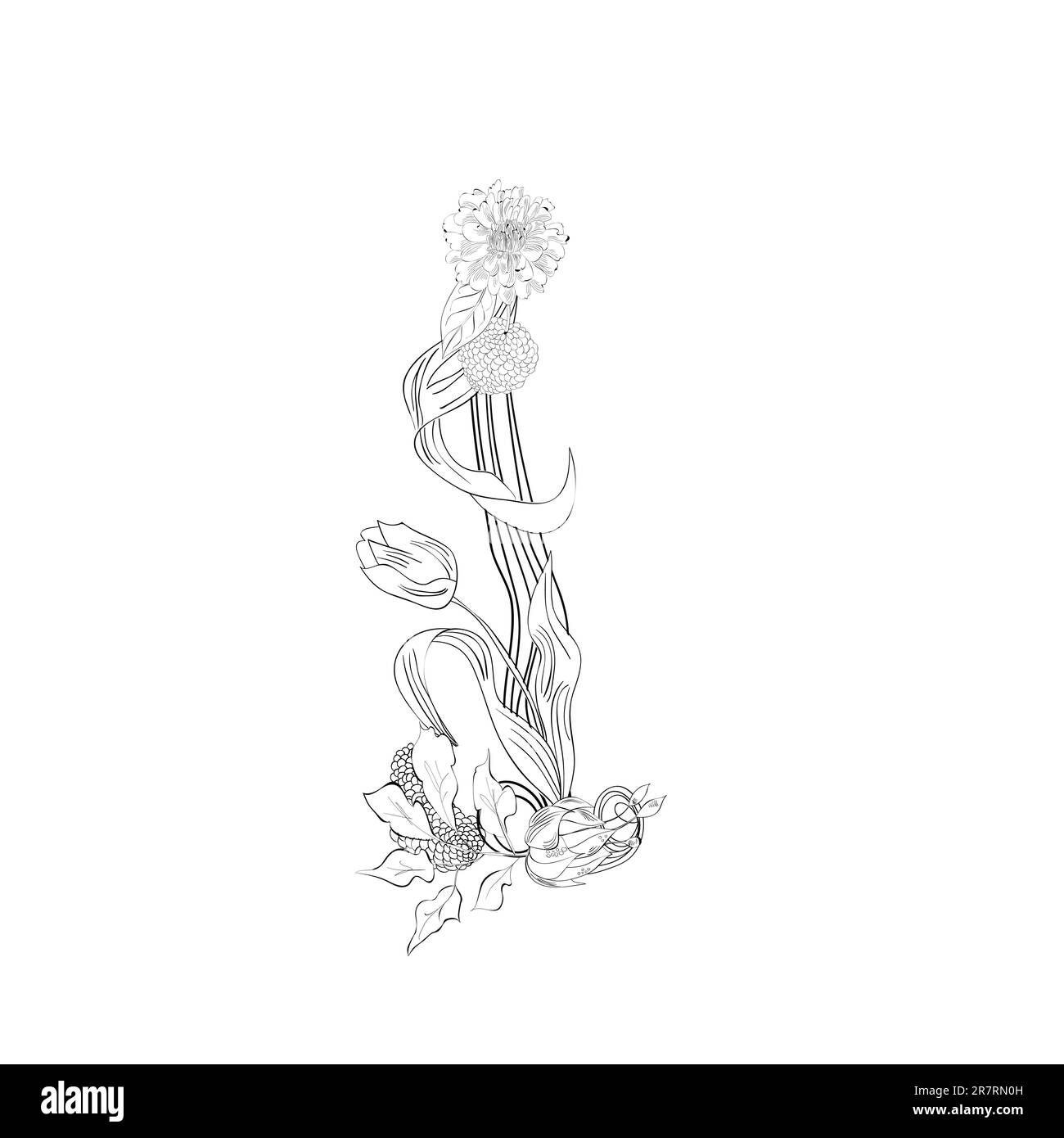 Floral font, Letter I Stock Vector Image & Art - Alamy