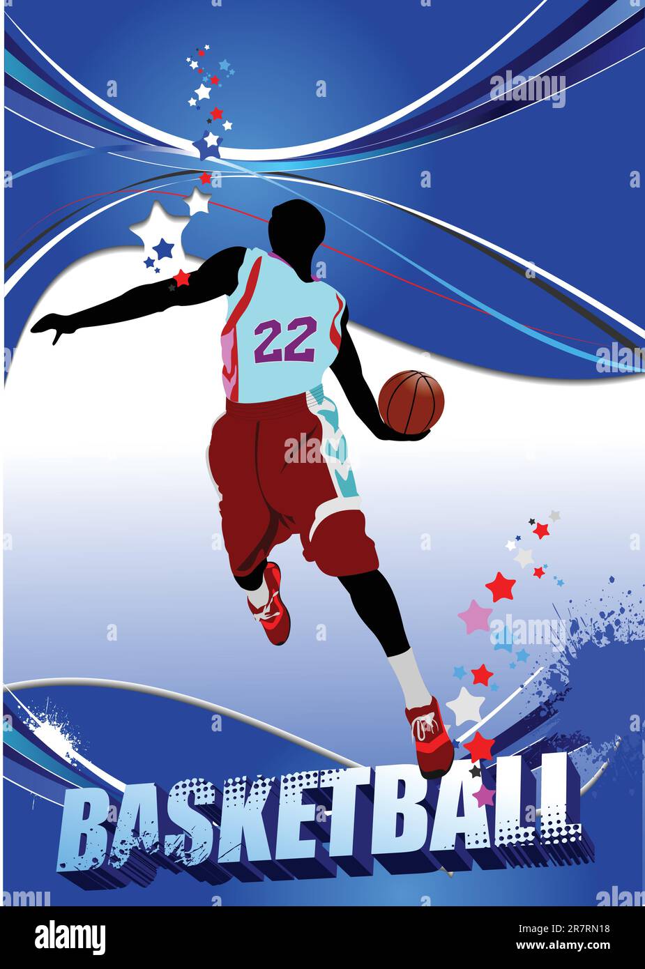 Basketball players poster. Vector illustration Stock Vector Image & Art ...