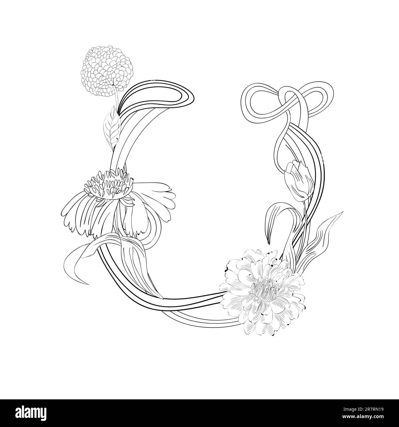 Floral font, Letter U Stock Vector Image & Art - Alamy