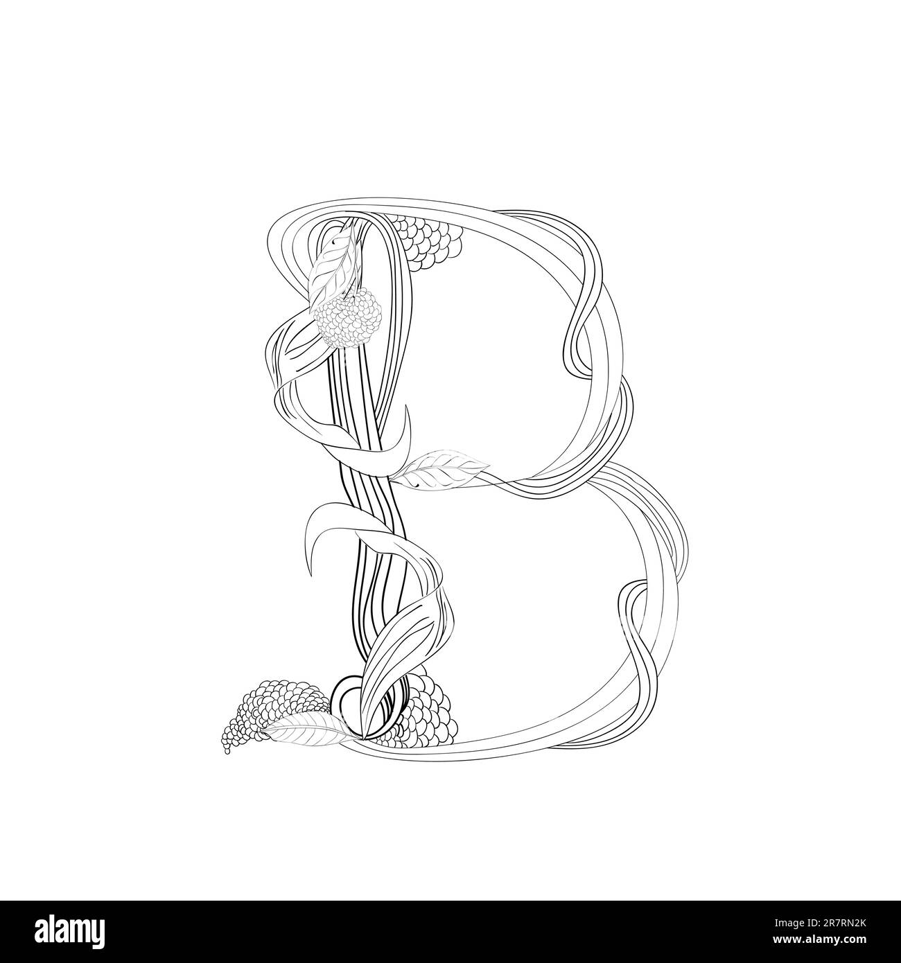 Floral font, Letter B Stock Vector Image & Art - Alamy