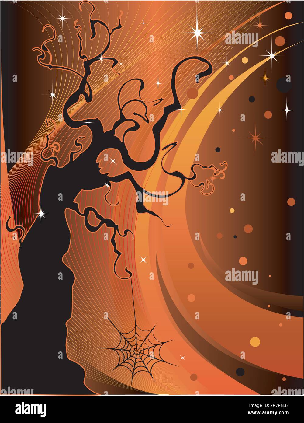 Vector Abstract of a Halloween Tree Background Stock Vector Image & Art ...